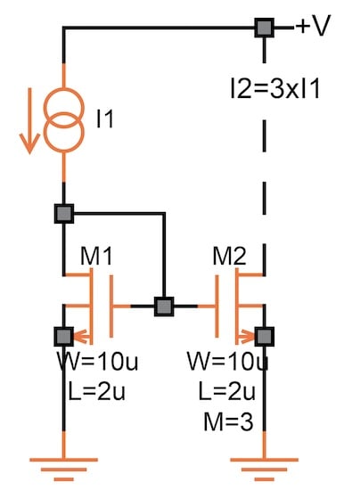 Changing the Current Mirror Input-Output Ratio | Current Mirrors ...