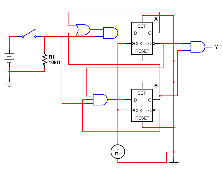 Sequential Logic Circuit Design Example Circuit Diagram